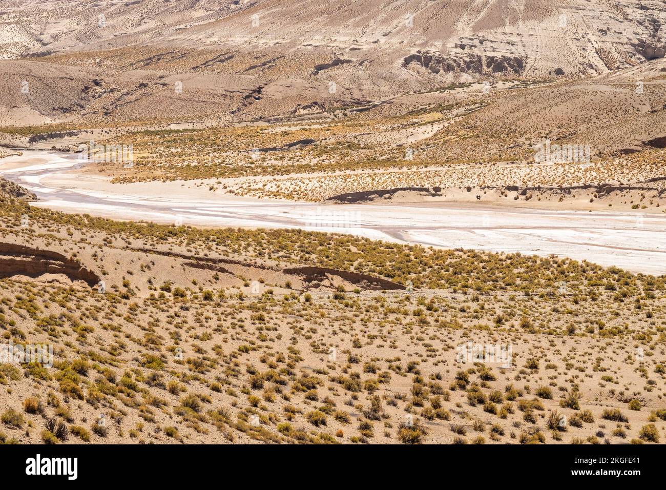Polulos River or River of Salt in the Bolivian High Plains, Bolivia ...