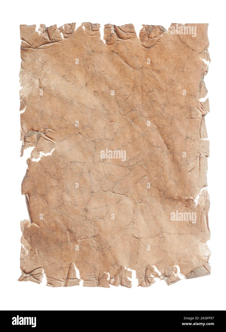 Vintage crumpled sheet of paper isolated on white Stock Photo - Alamy