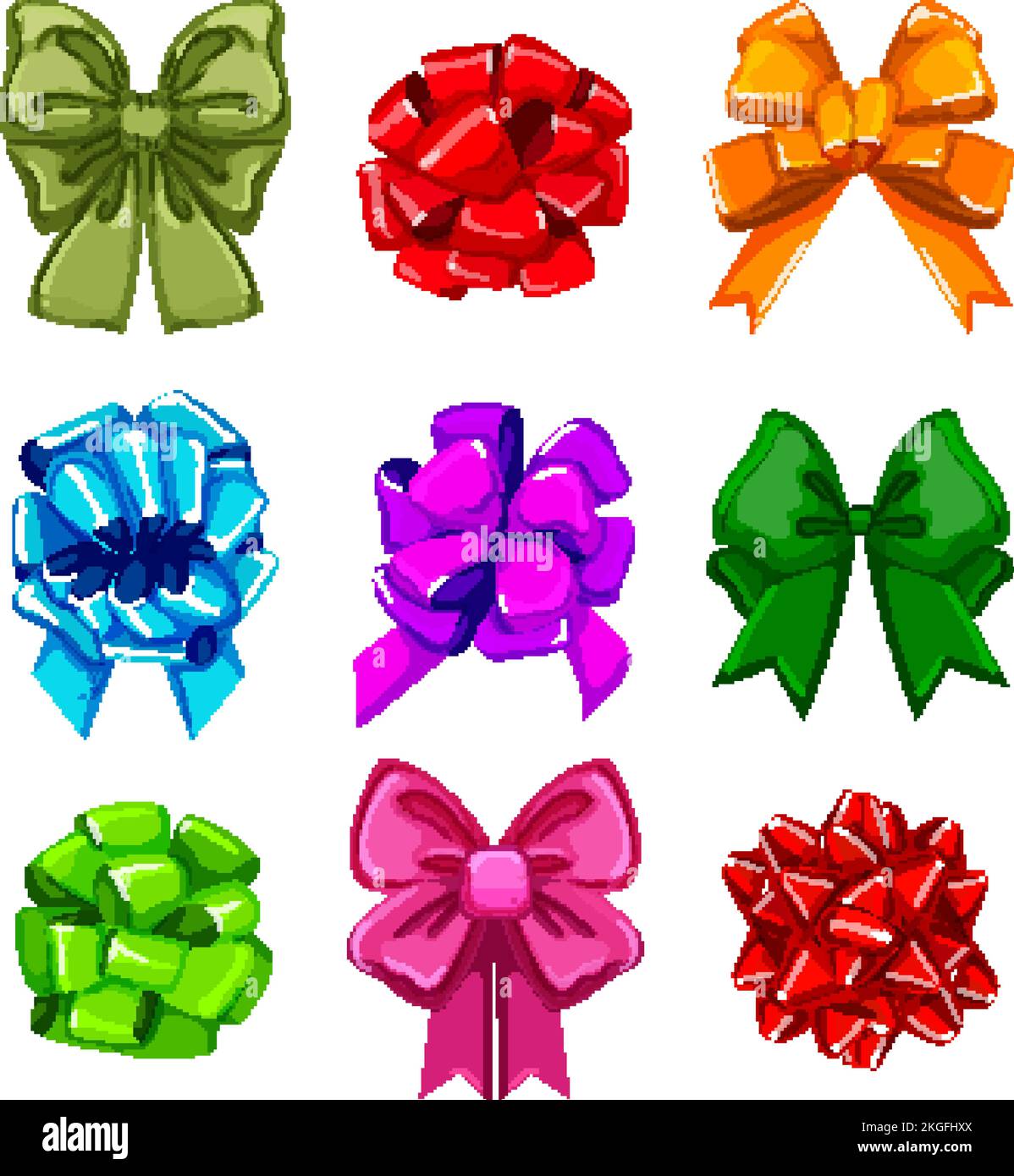 bow ribbon set cartoon vector illustration Stock Vector Image & Art - Alamy