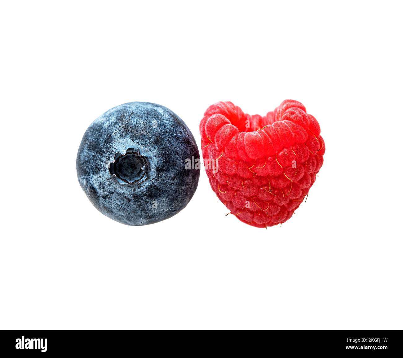 Raspberry and blueberry isolated on white background Stock Photo - Alamy