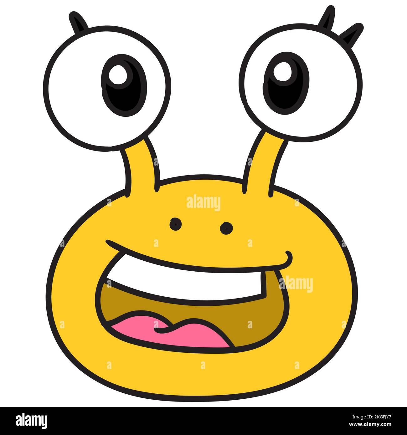 A vector illustration of a happy cartoon character isolated on white ...