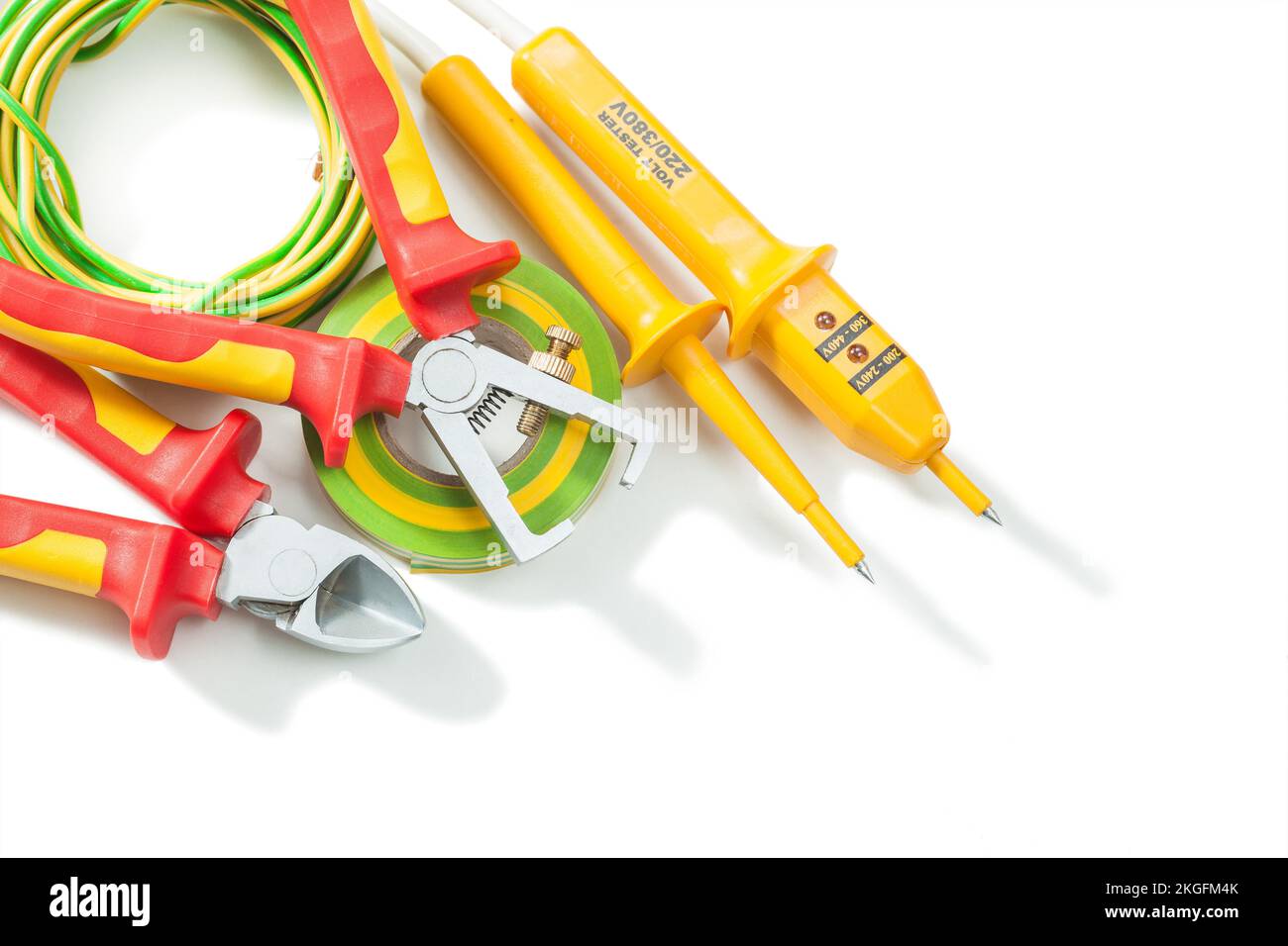 wire stripper nippers insulation tape wires electric taster isolated ...