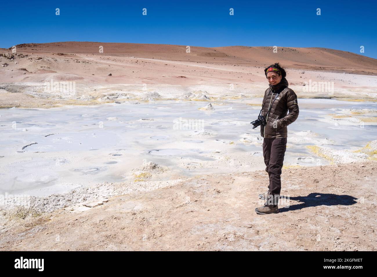 Woman and mud pool hi-res stock photography and images - Alamy