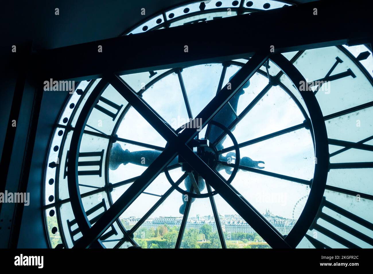 Ancient transparent clock in Orsay museum. Paris, France Stock Photo ...