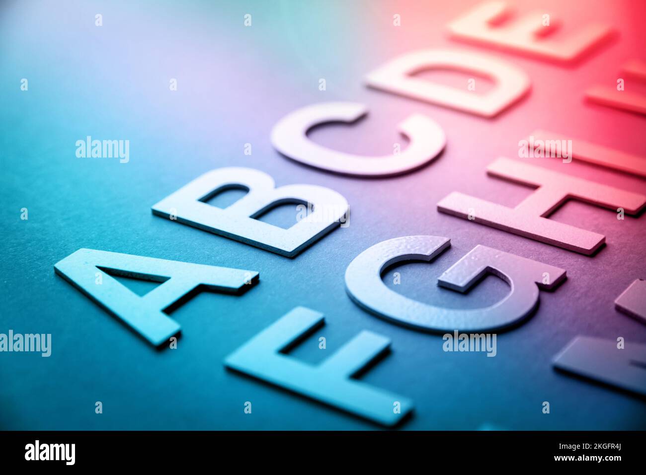 Alphabet made with solid letters. closeup view Stock Photo - Alamy