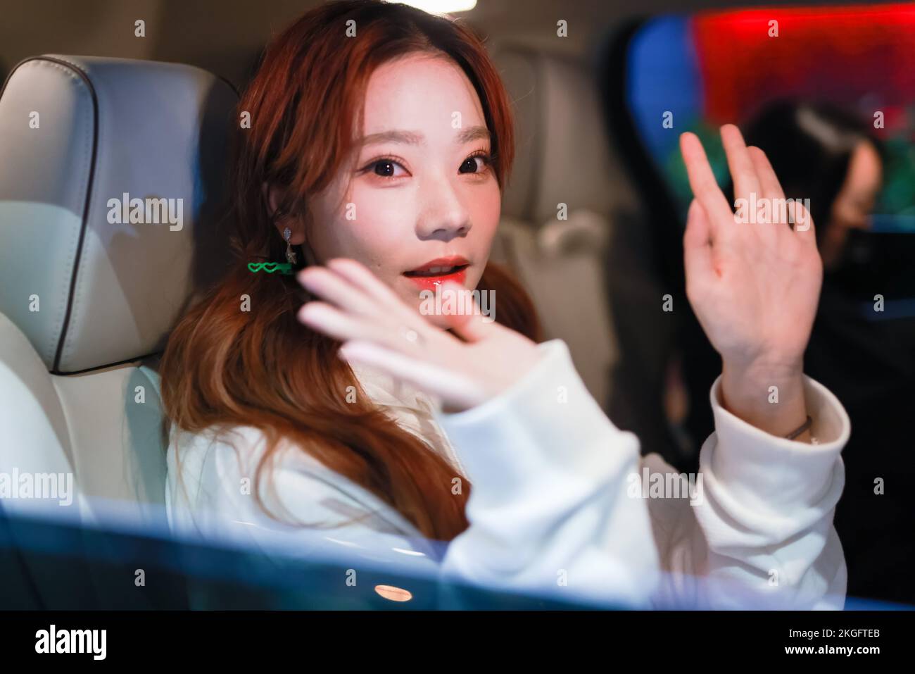 Chinese singer Zhang Zining came off work in Shanghai, China, 12 ...