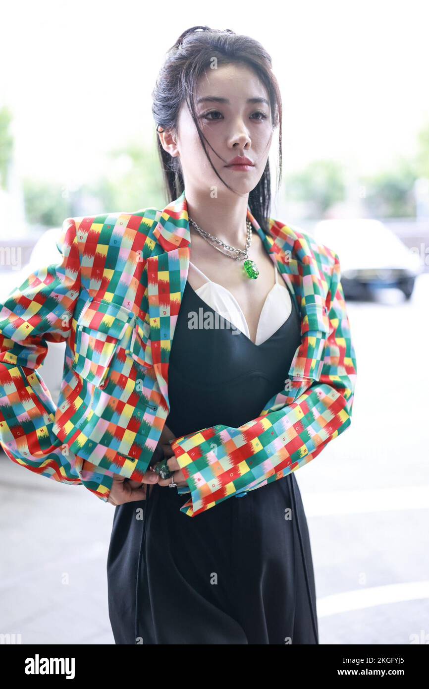 Chinese singer and actress Yu Yan appeared at Shanghai Fashion Week in Shanghai, China, 26 ...