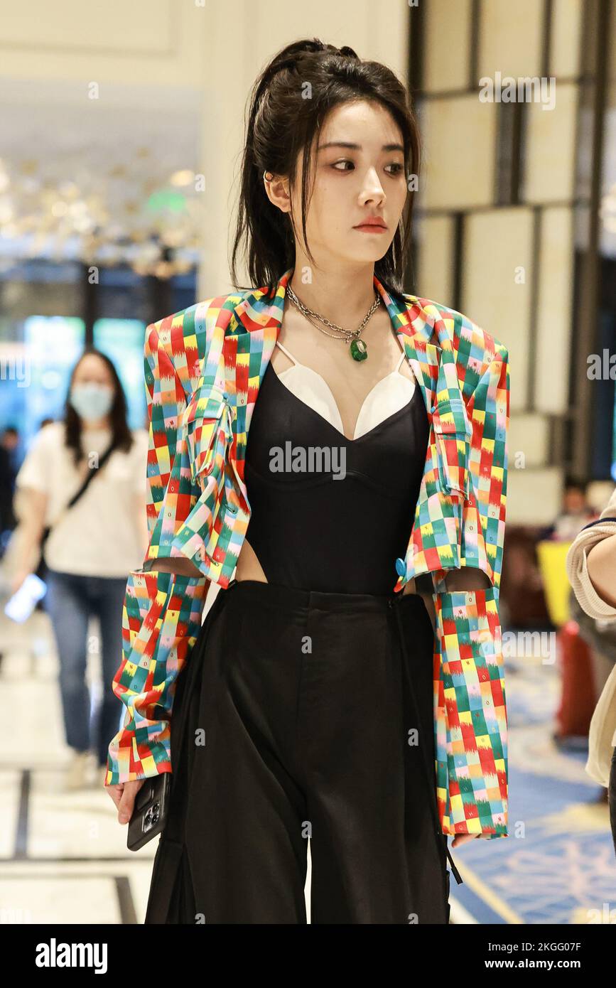 Chinese singer and actress Yu Yan appeared at Shanghai Fashion Week in Shanghai, China, 26 ...