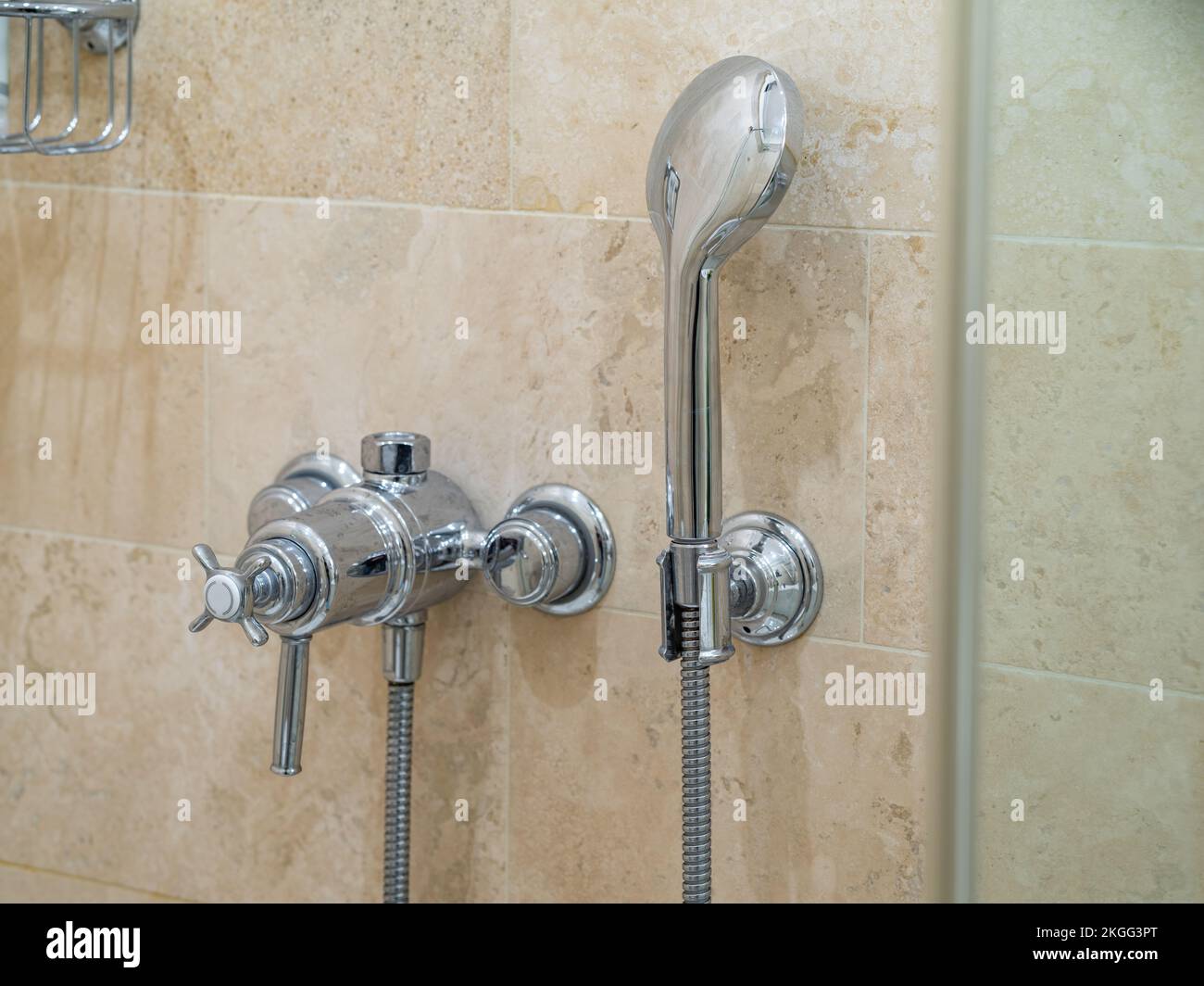 Chrome shower in beige hi-res stock photography and images - Alamy