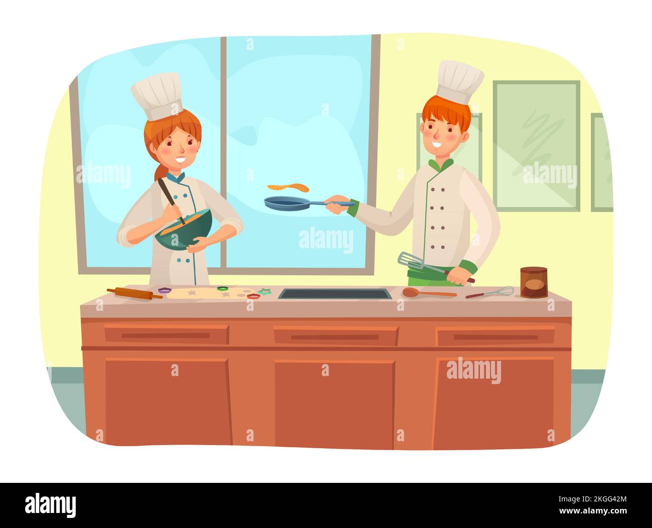 Cartoon female woman chef cook hi-res stock photography and images - Alamy