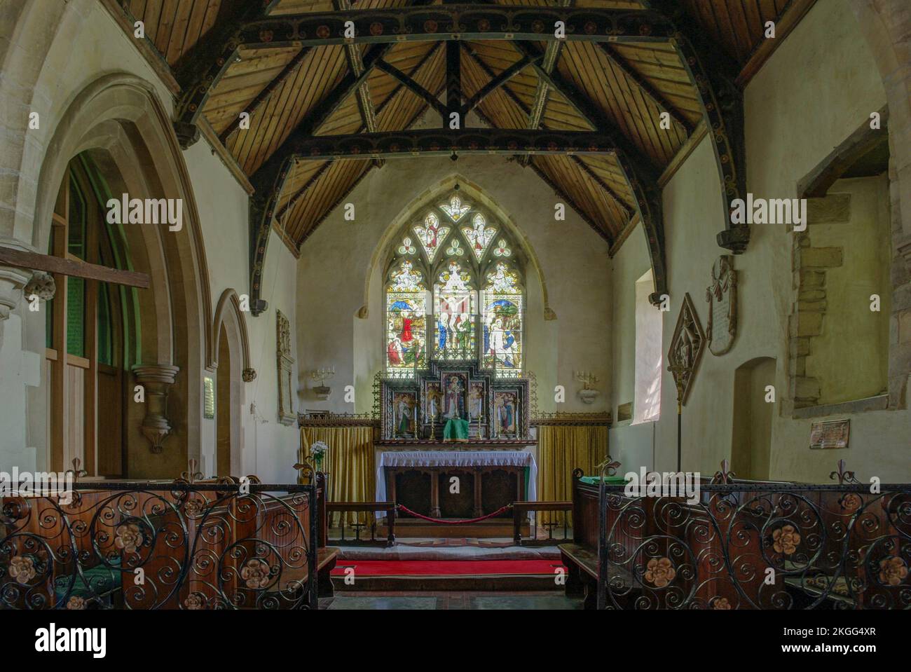 Interior of the church of St James, in the village of Syresham ...