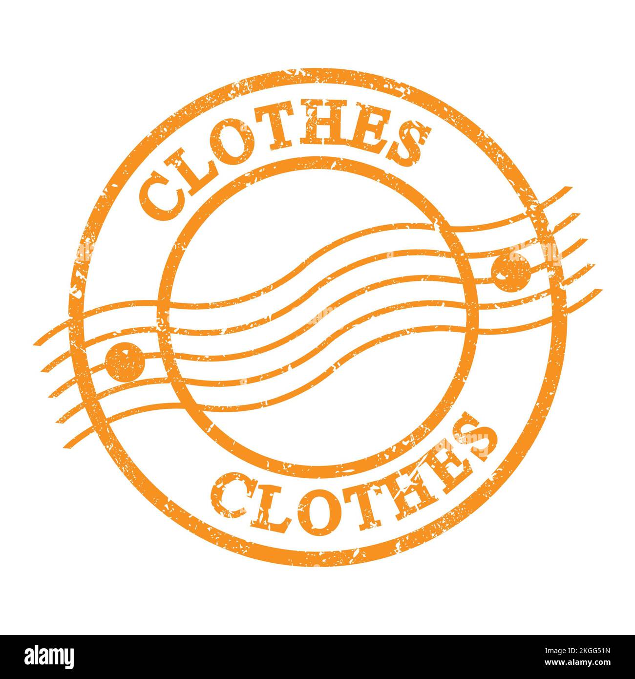 CLOTHES, text written on orange grungy postal stamp Stock Photo - Alamy