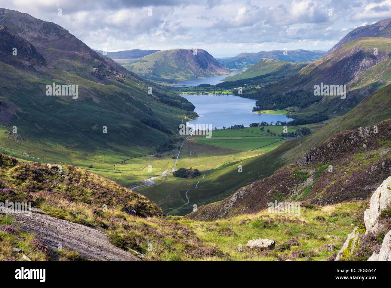 View towards Buttermere and Crummock Water, The Lake District, Cumbria ...