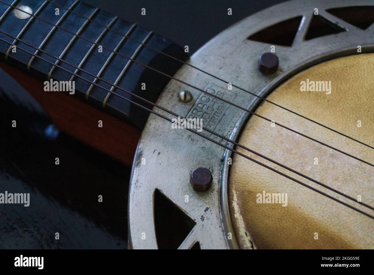 Vintage musical instrument banjo Stock Photo - Alamy