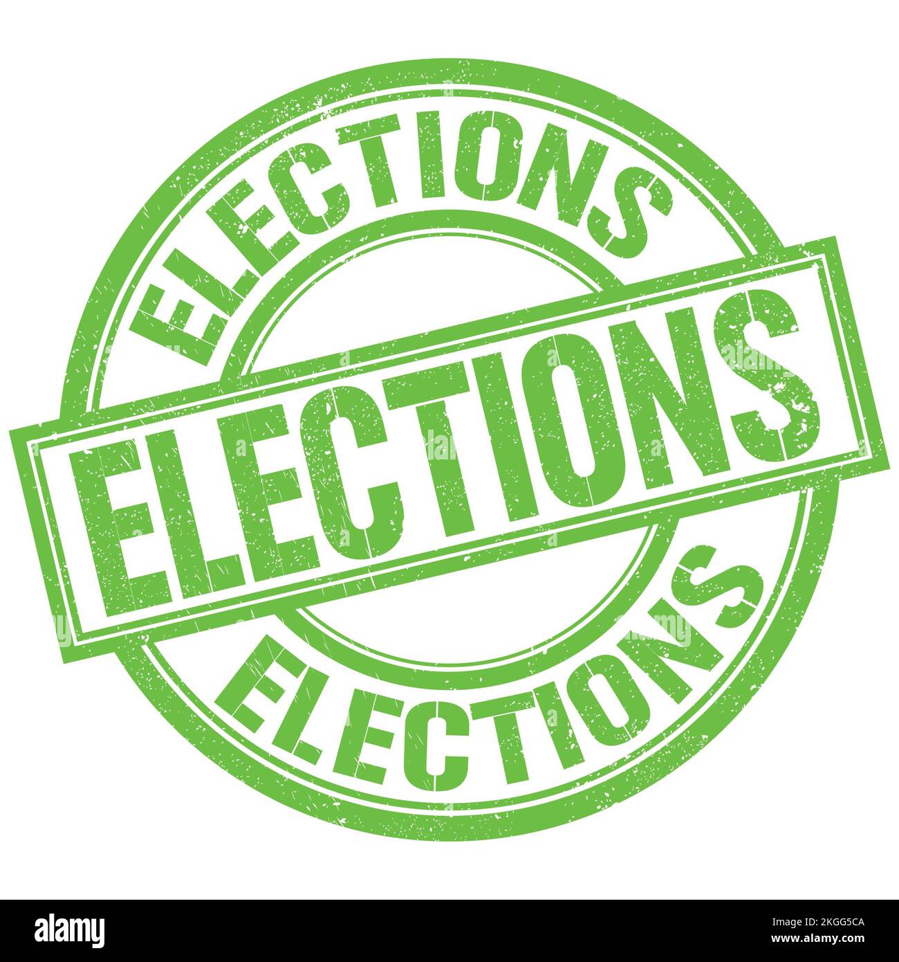 ELECTIONS text written word on green round stamp sign Stock Photo - Alamy