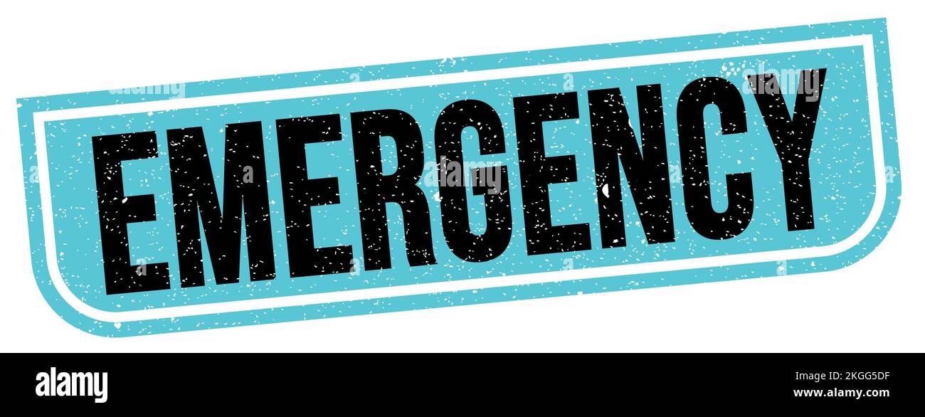 EMERGENCY text written on blue-black grungy stamp sign Stock Photo - Alamy