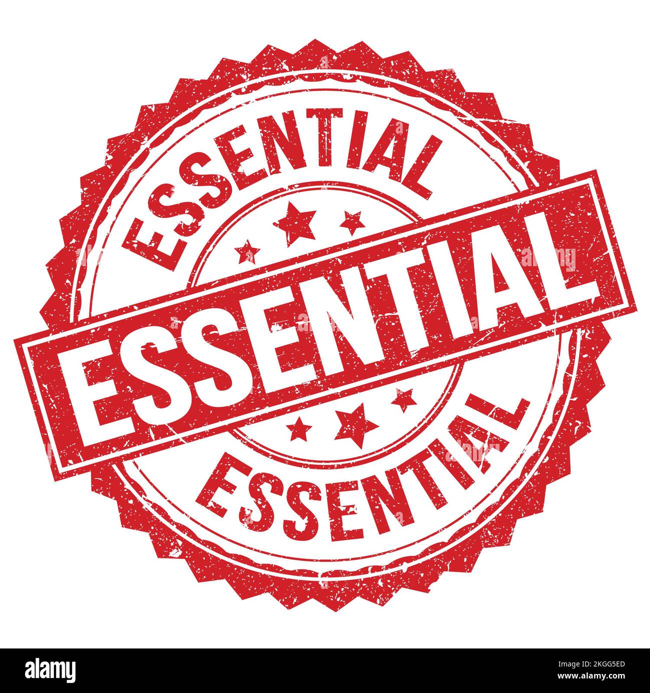 ESSENTIAL text written on red round stamp sign Stock Photo - Alamy