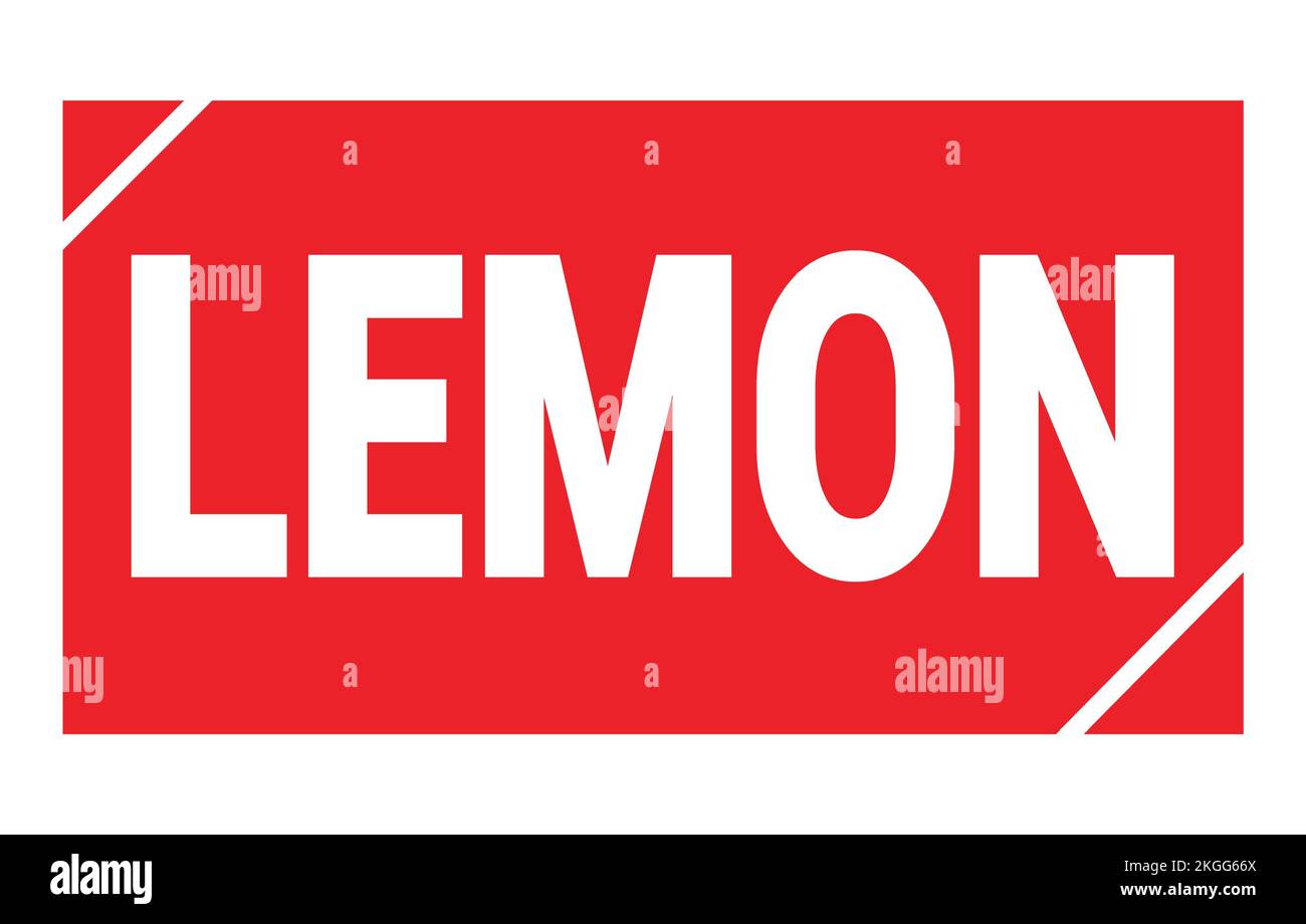LEMON text written on red rectangle stamp sign Stock Photo - Alamy