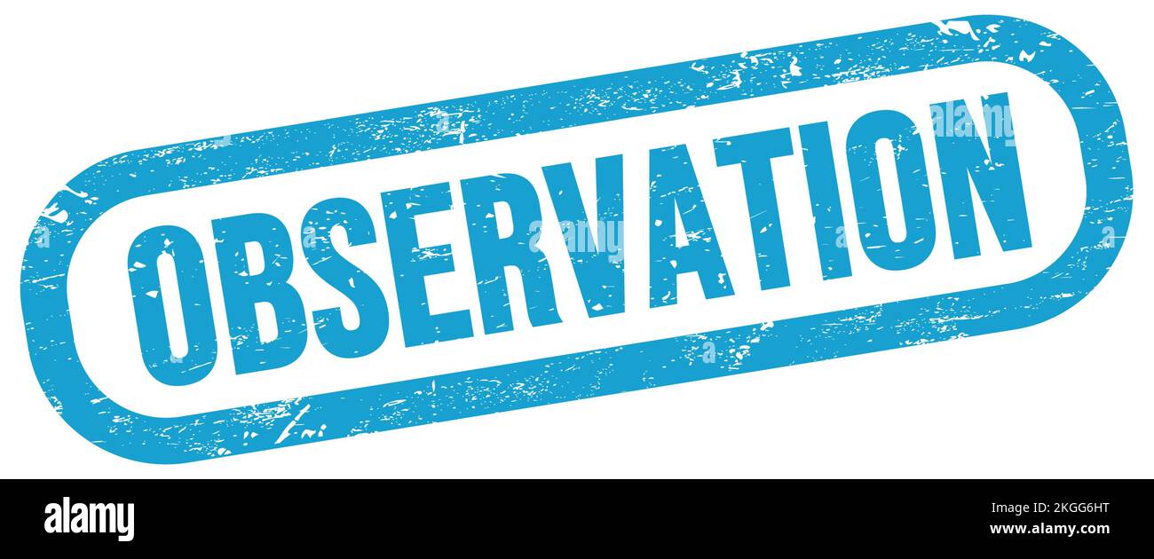 OBSERVATION, text on blue rectangle stamp sign Stock Photo - Alamy