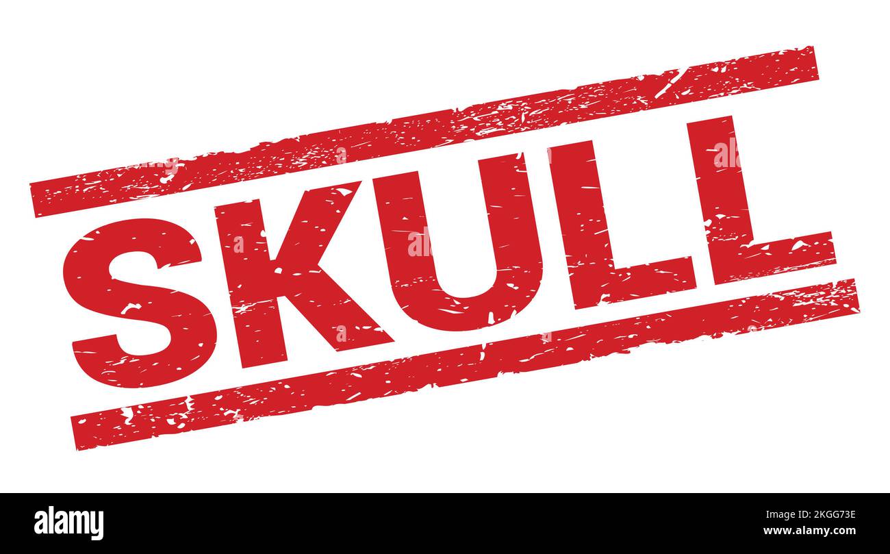 SKULL text written on red rectangle stamp sign Stock Photo - Alamy