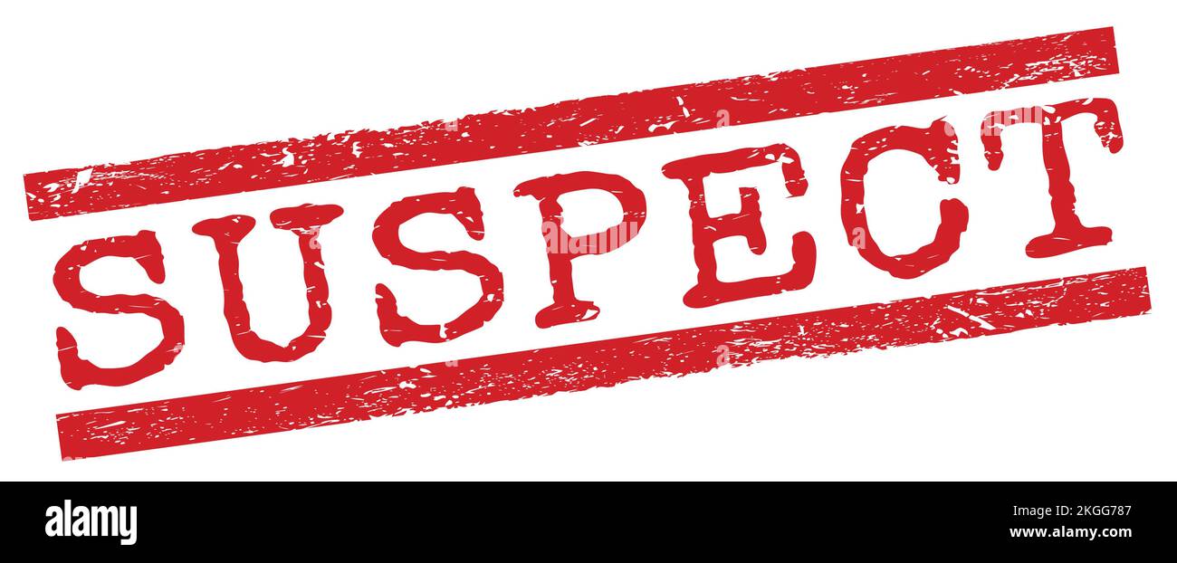 SUSPECT text written on red grungy lines stamp sign Stock Photo - Alamy