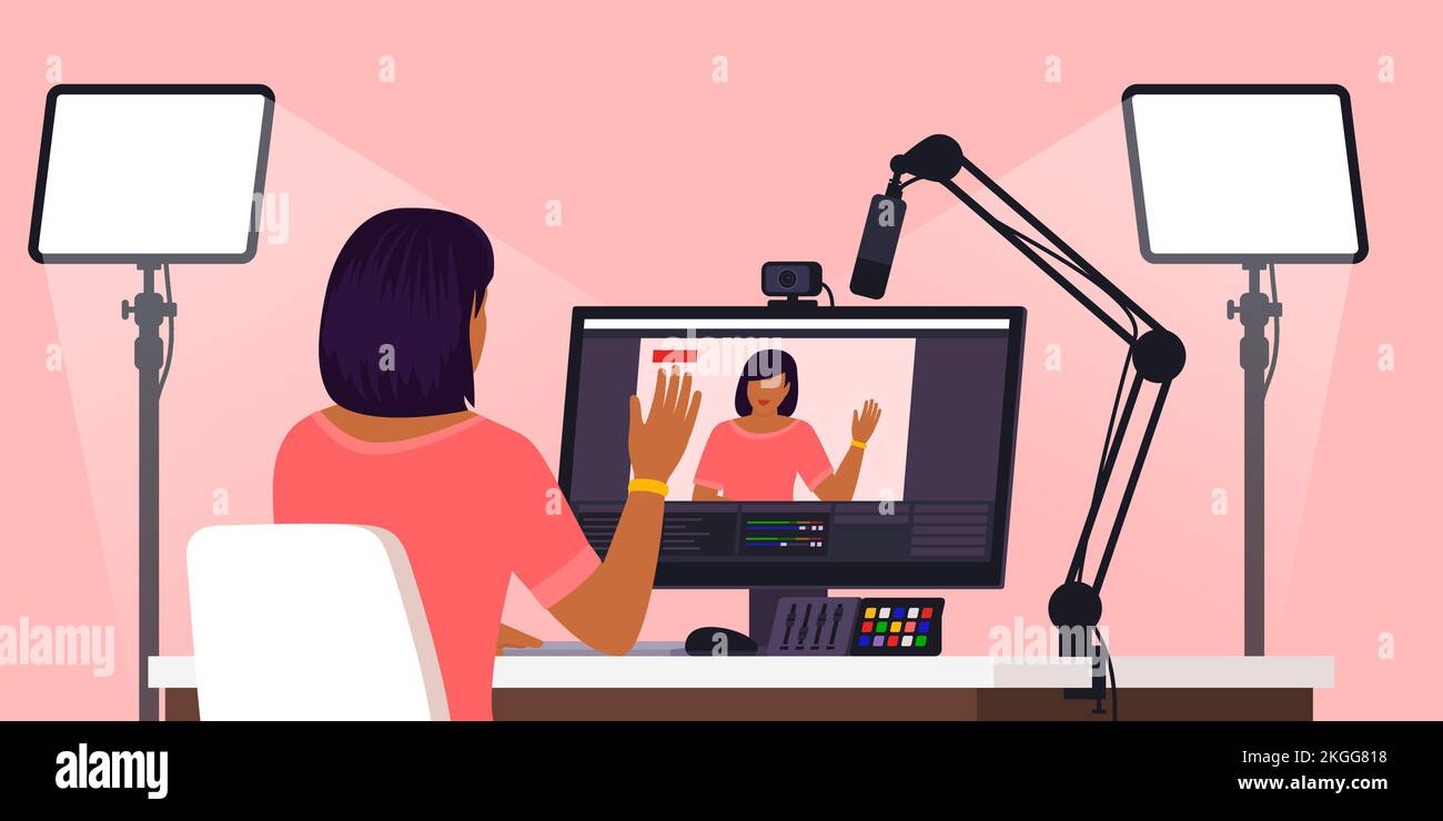 Professional youtuber and influencer livestreaming on social media, she ...