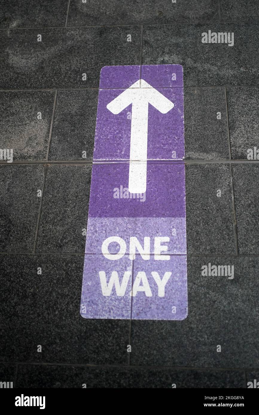 Liverpool city centre one way system pavement signs for social ...