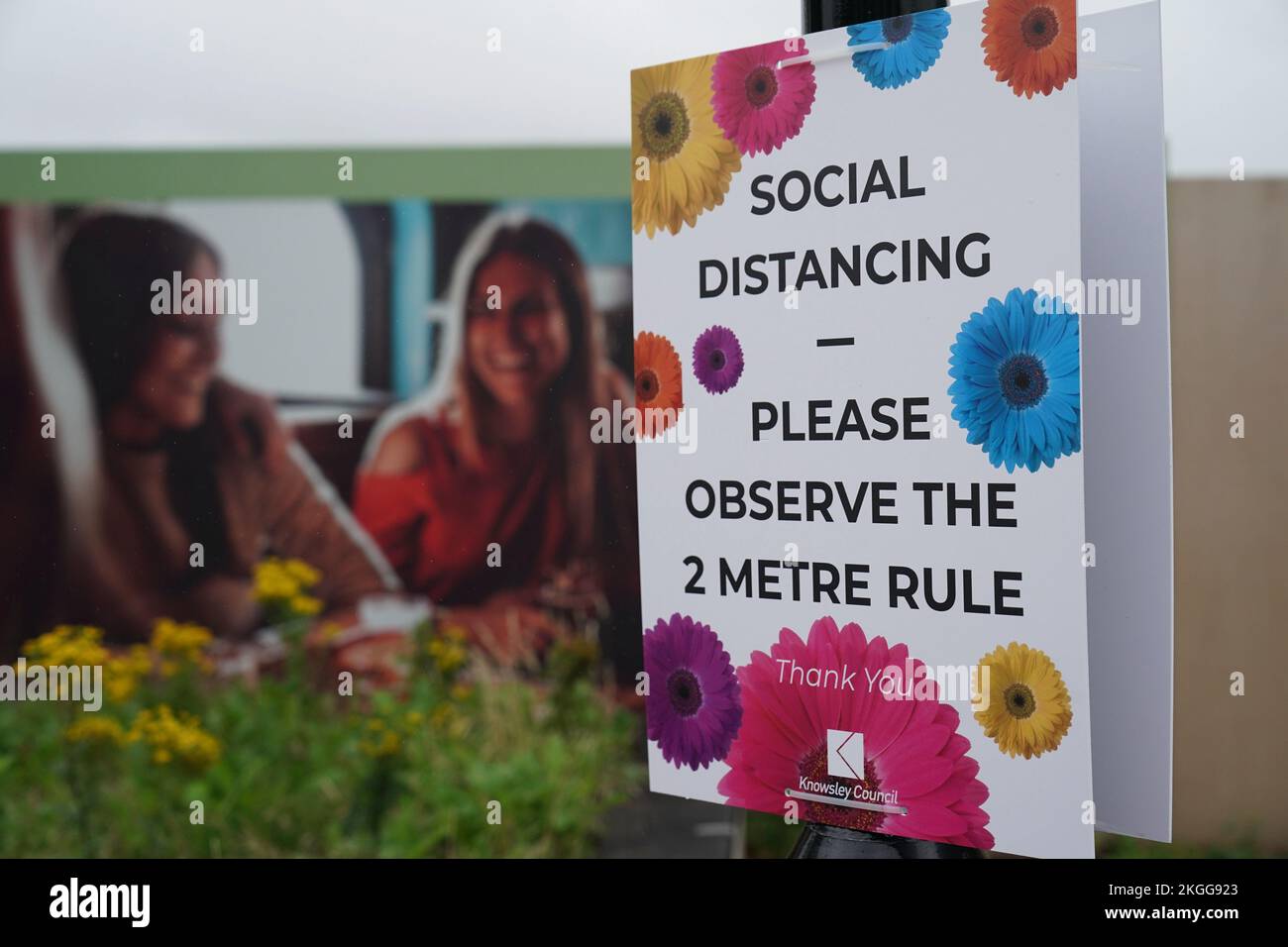 Please keep your distance sign boards in Knowsley to create awareness ...