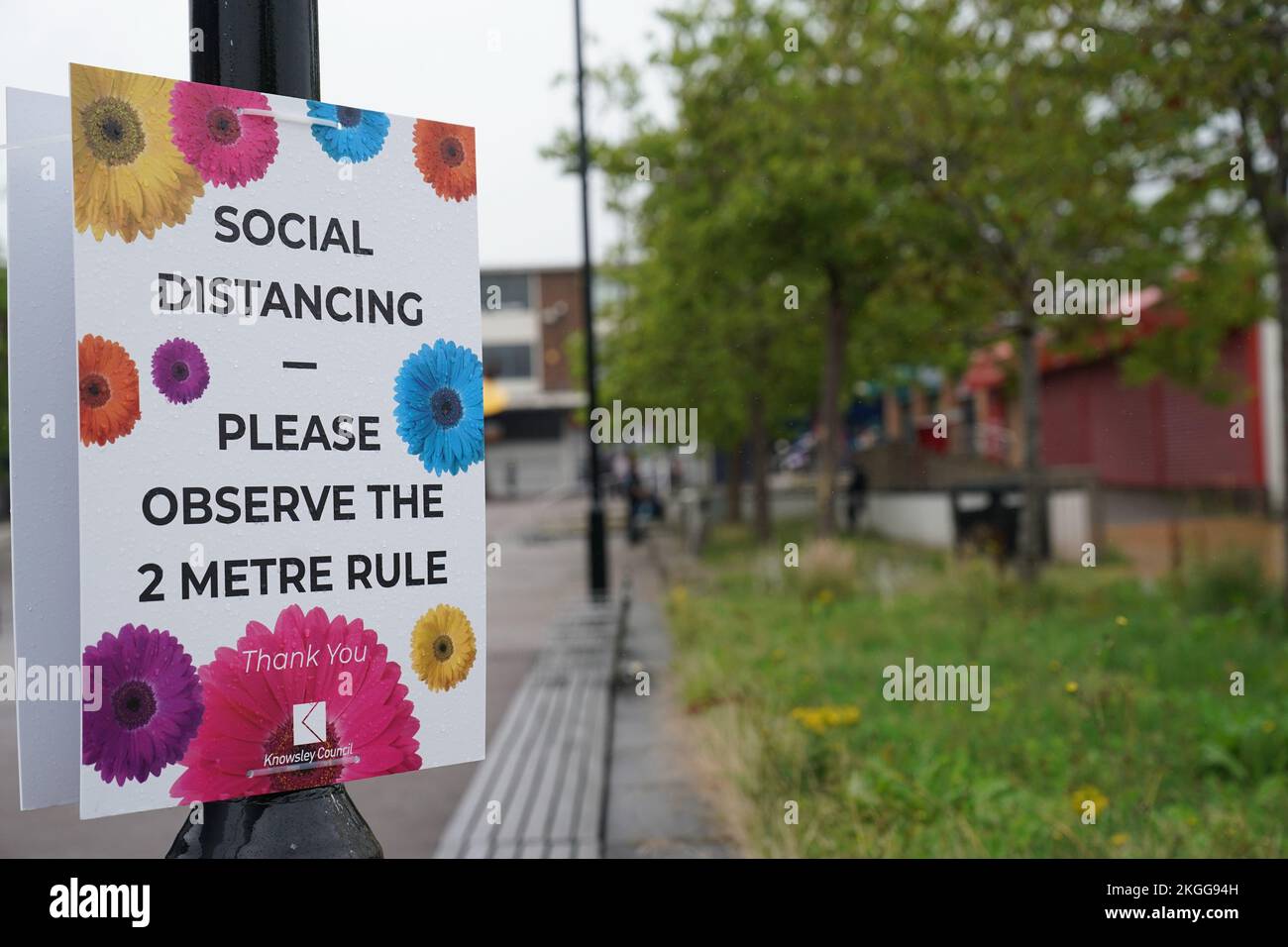 Please keep your distance sign boards in Knowsley to create awareness ...