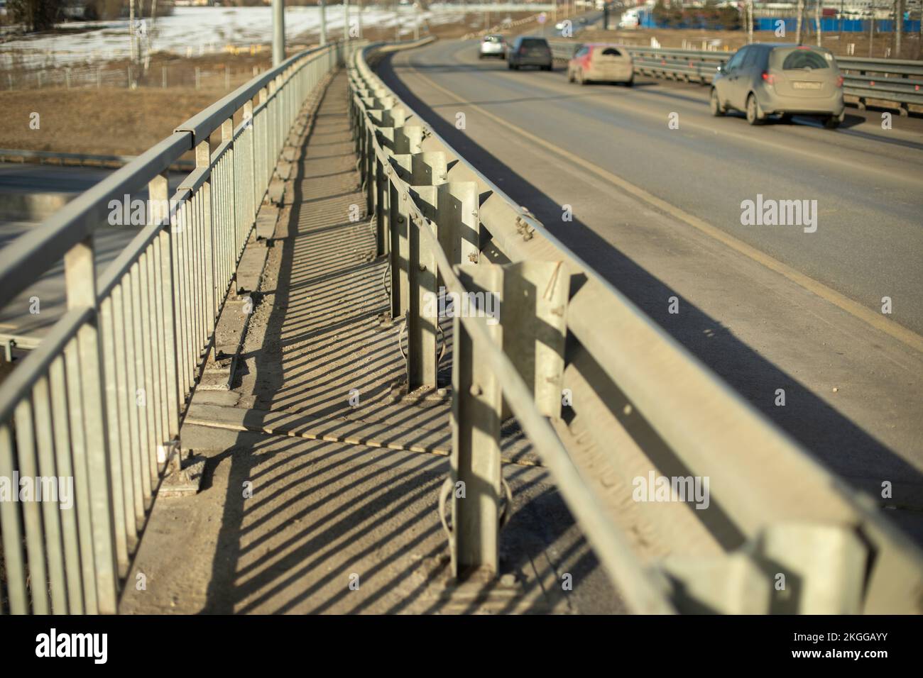 Side of road. Highway details. Bumper along road Stock Photo - Alamy