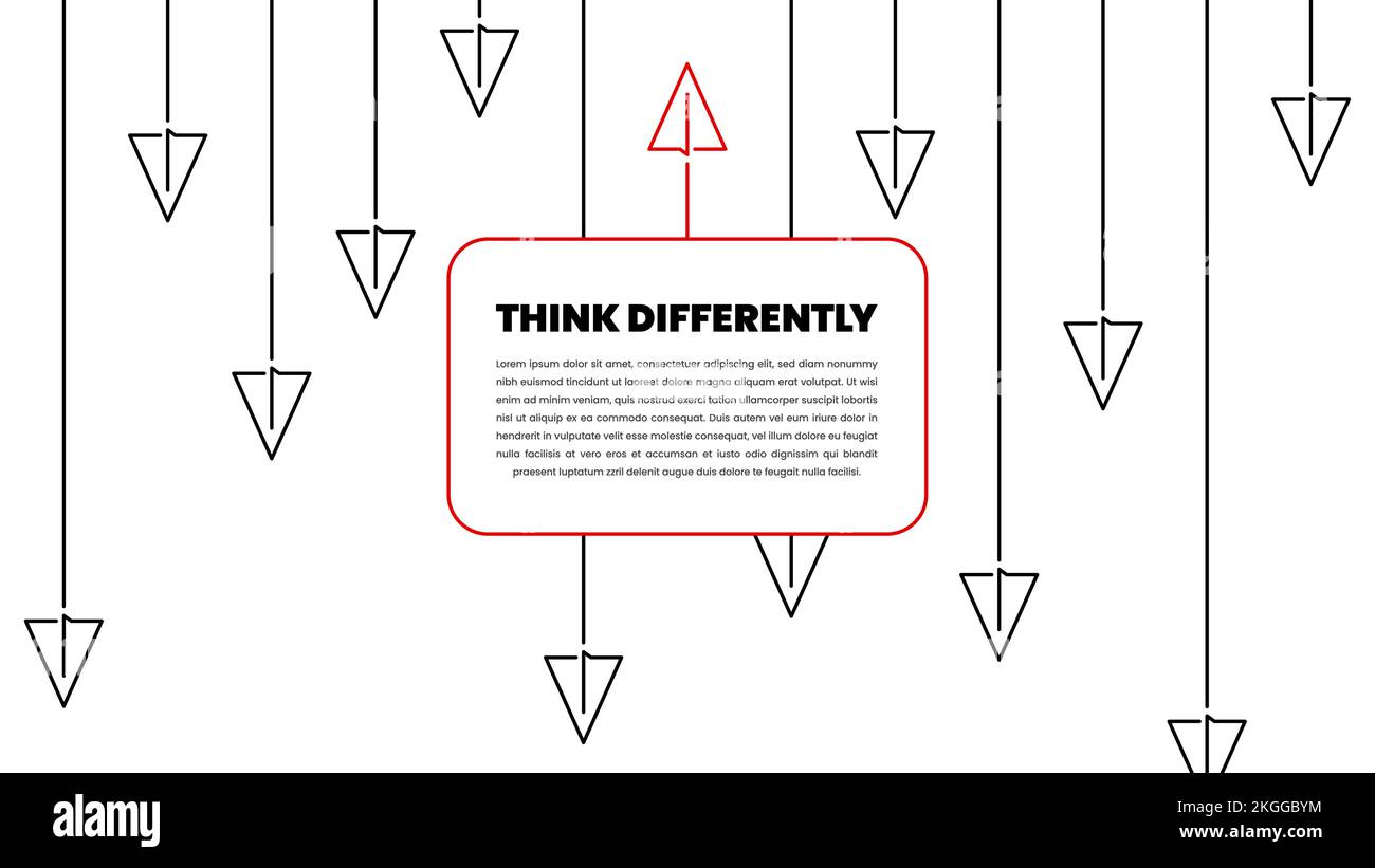 Think differently. Paper plane with text box. Vector illustration Stock ...