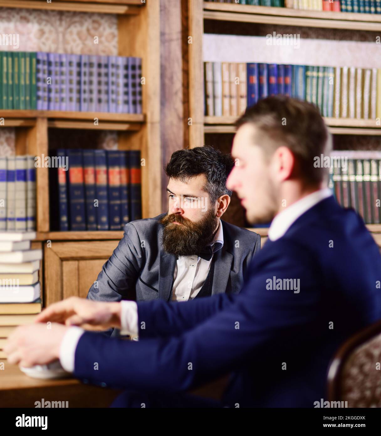 Professors and scientists concept. Men in suits, oldfashioned ...