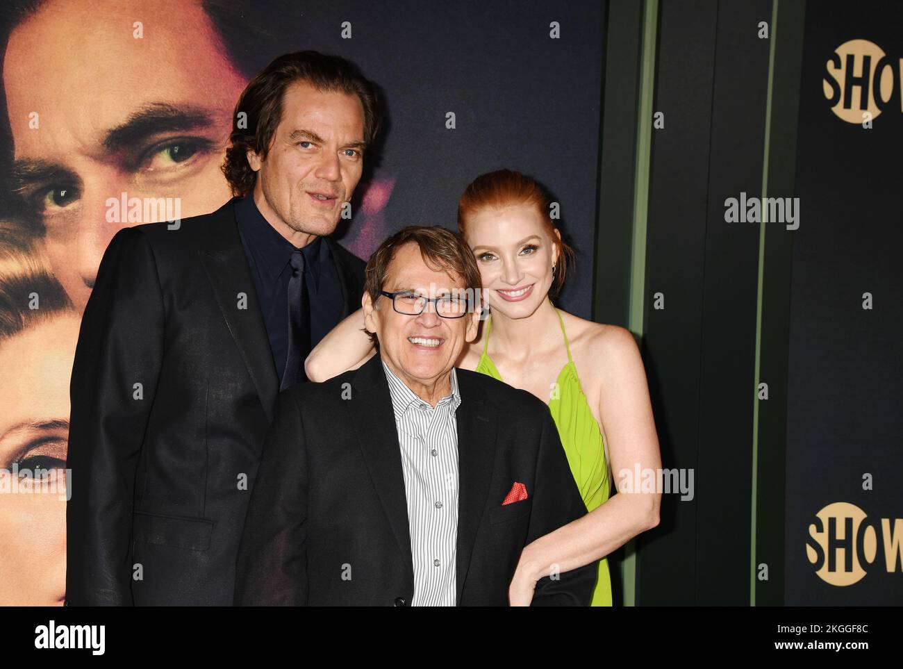 LOS ANGELES, CALIFORNIA - NOVEMBER 21: (L-R) Michael Shannon, guest and ...