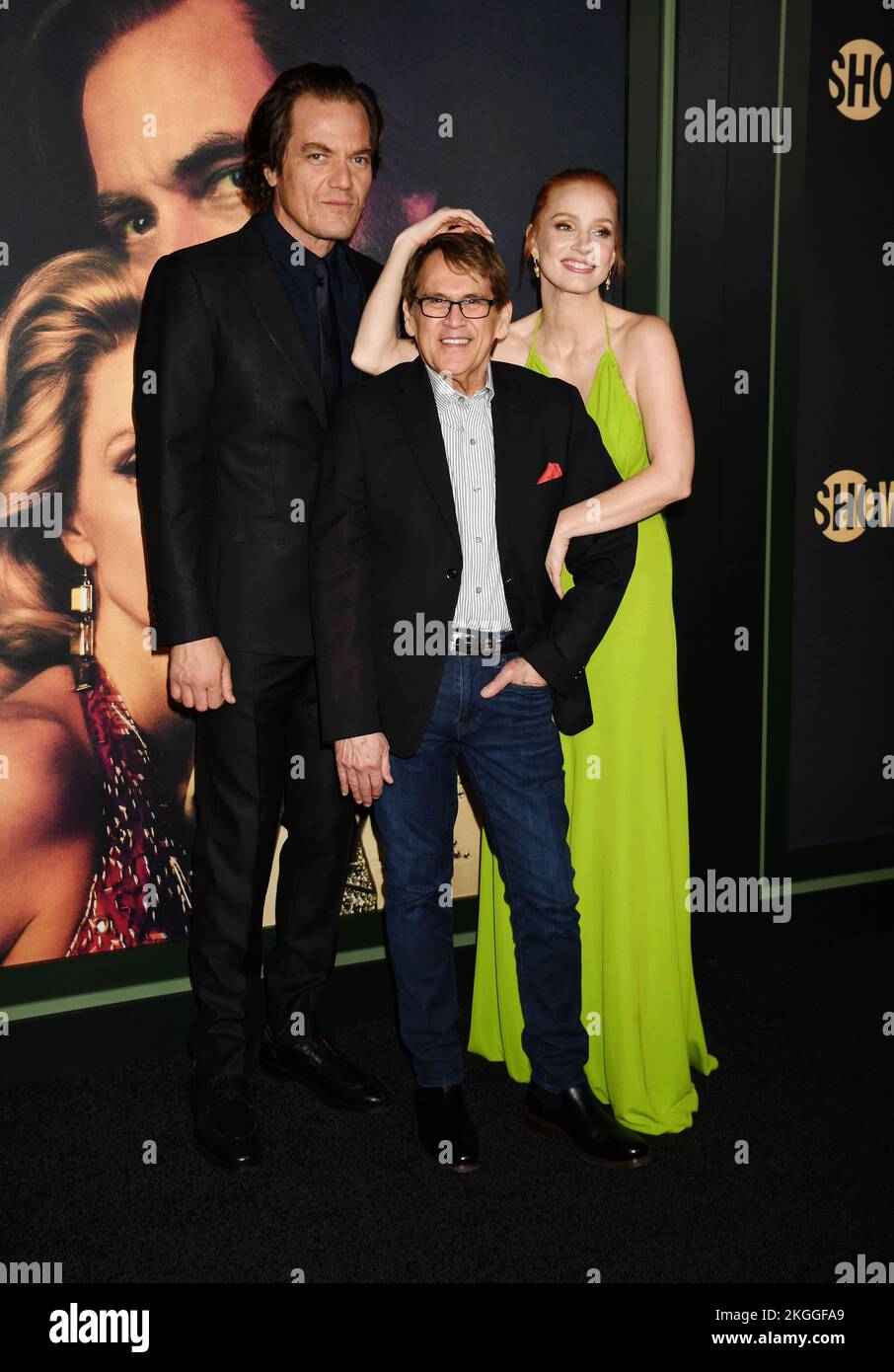 LOS ANGELES, CALIFORNIA - NOVEMBER 21: (L-R) Michael Shannon, guest and ...