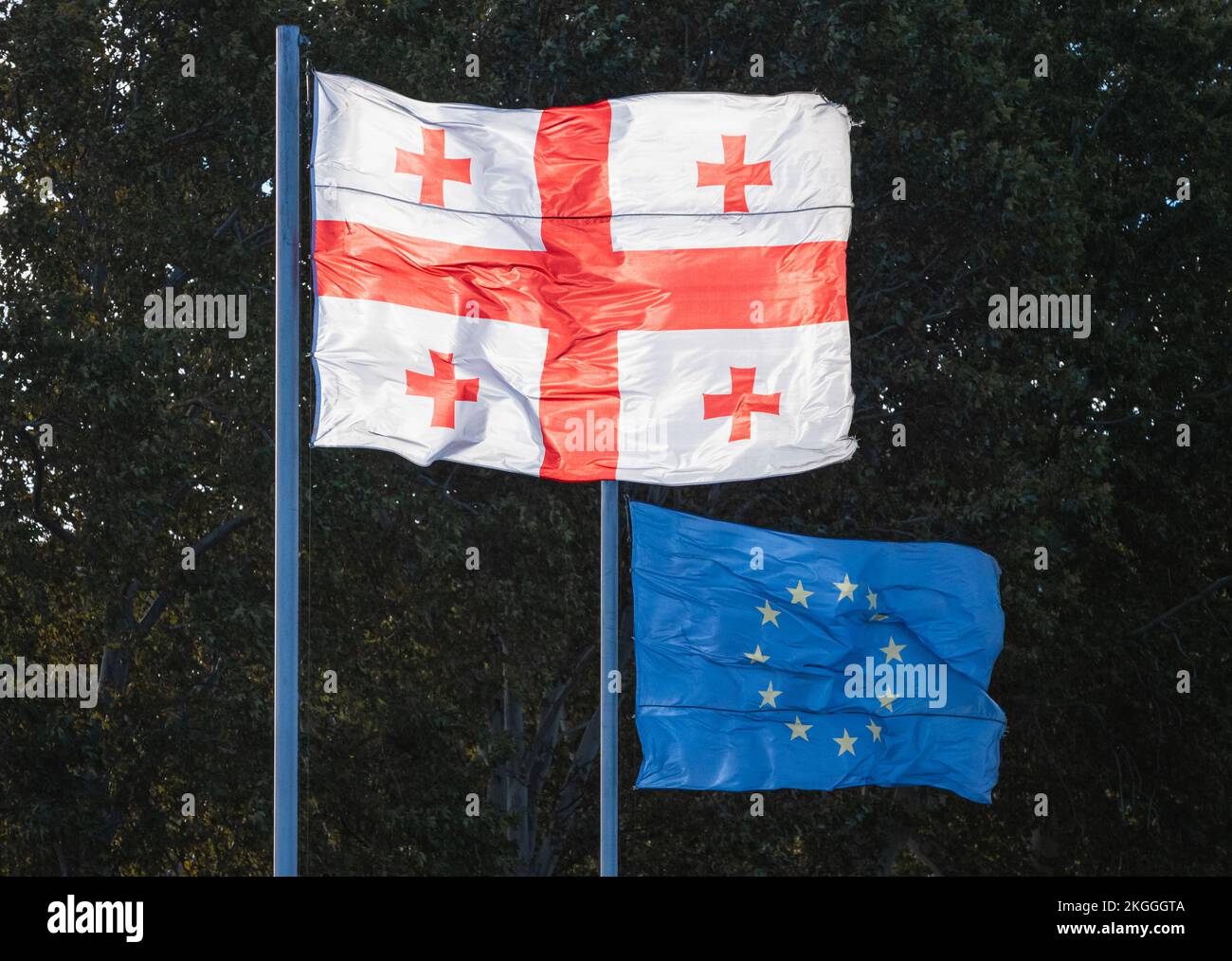 Flags european union georgia hi-res stock photography and images - Alamy