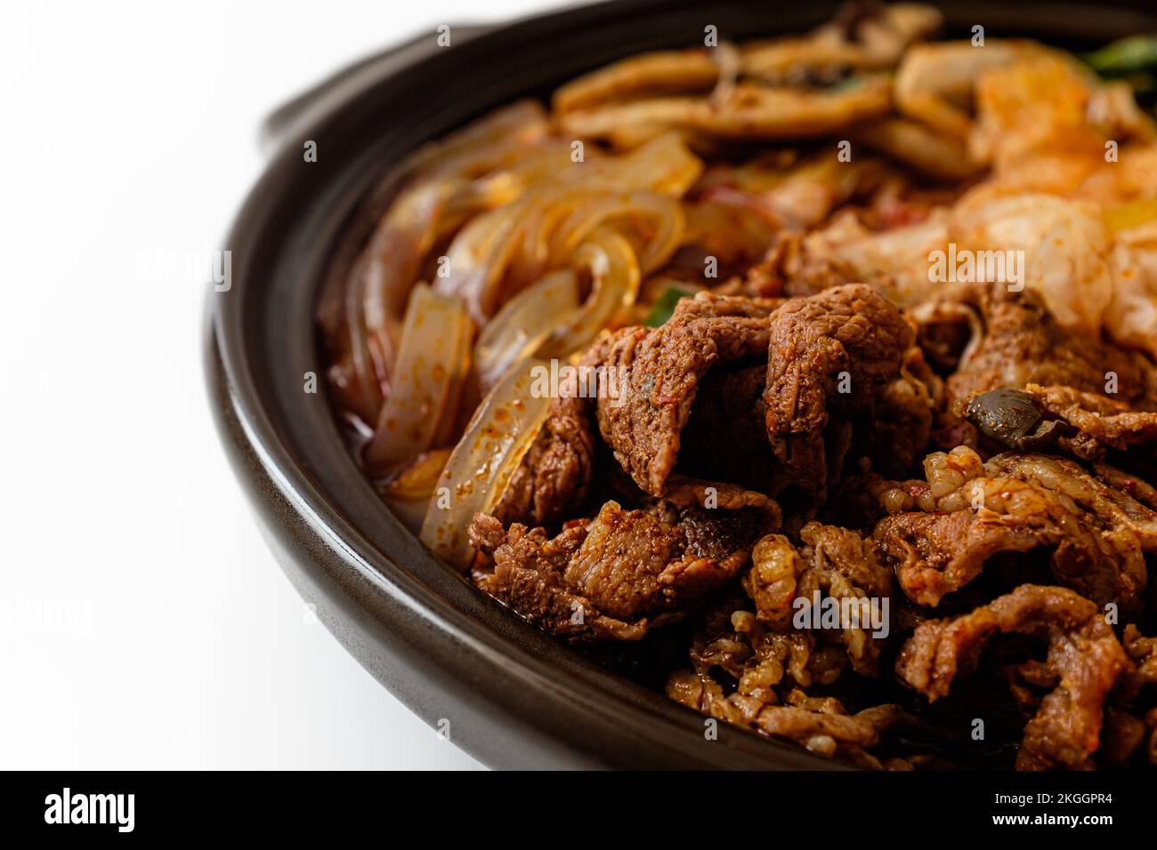 Spicy Hot Pot on white background Stock Photo - Alamy