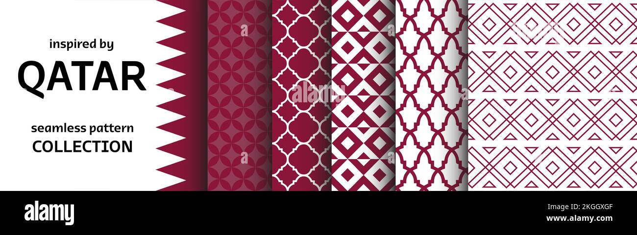 Seamless Patterns Collection inspired by Qatar Culture and Art. Set of ...