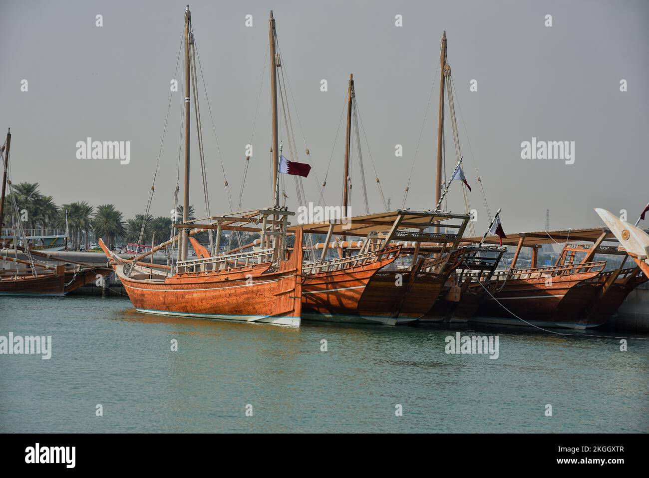 traditional dhow boat doha qatar for fishing and trasportation Stock ...