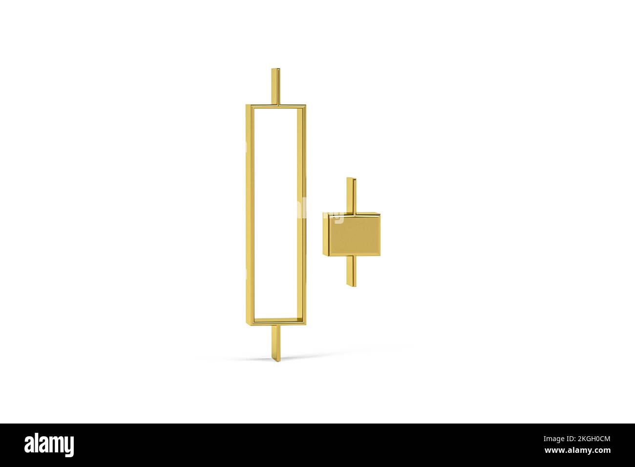 Golden 3d candlestick chart icon isolated on white background - 3d ...