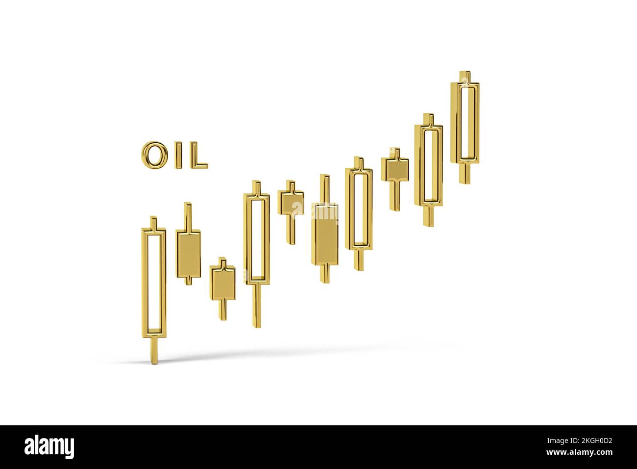 Golden 3d candlestick chart icon isolated on white background - 3d ...
