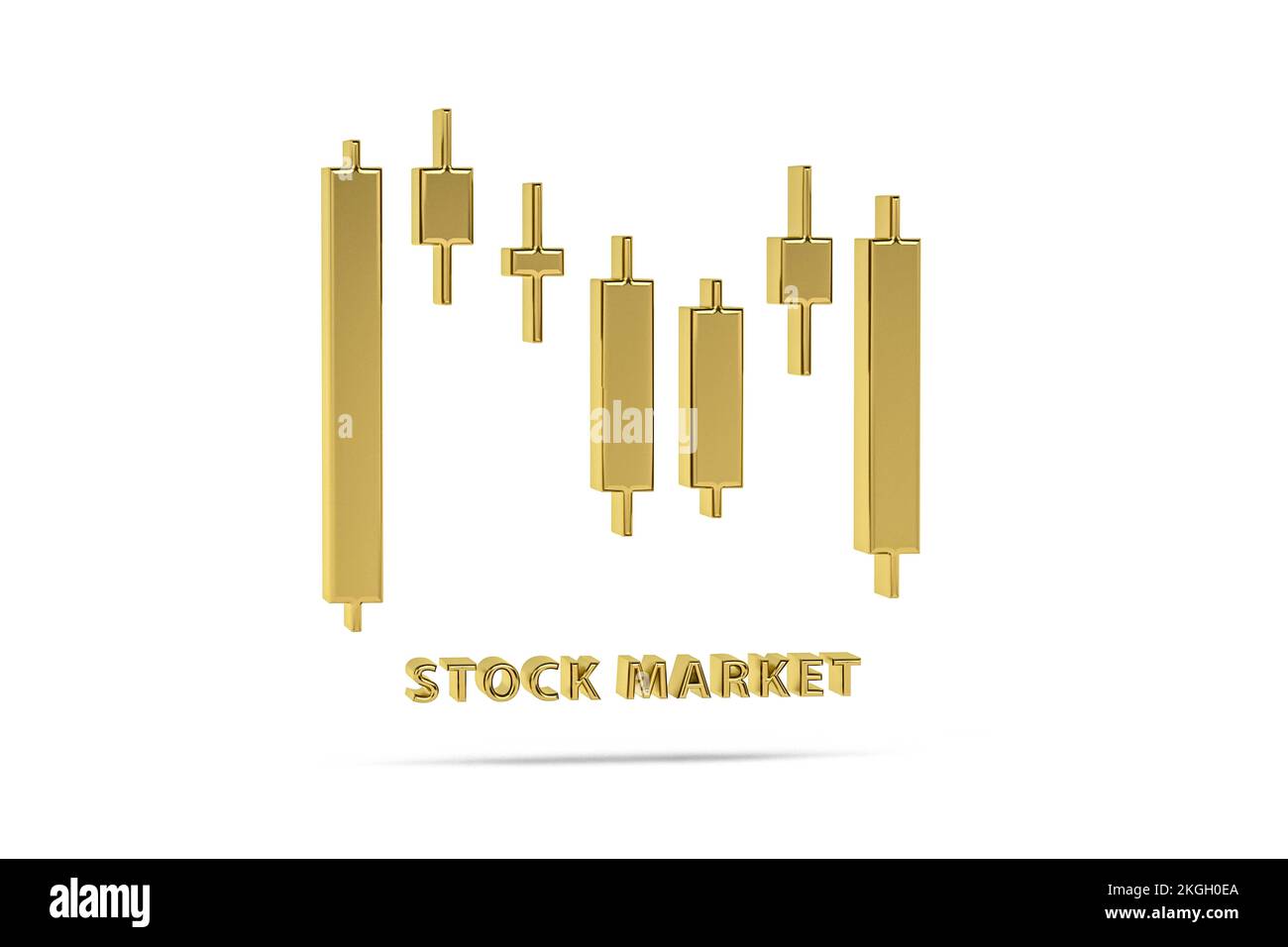 Golden 3d candlestick chart icon isolated on white background - 3d ...