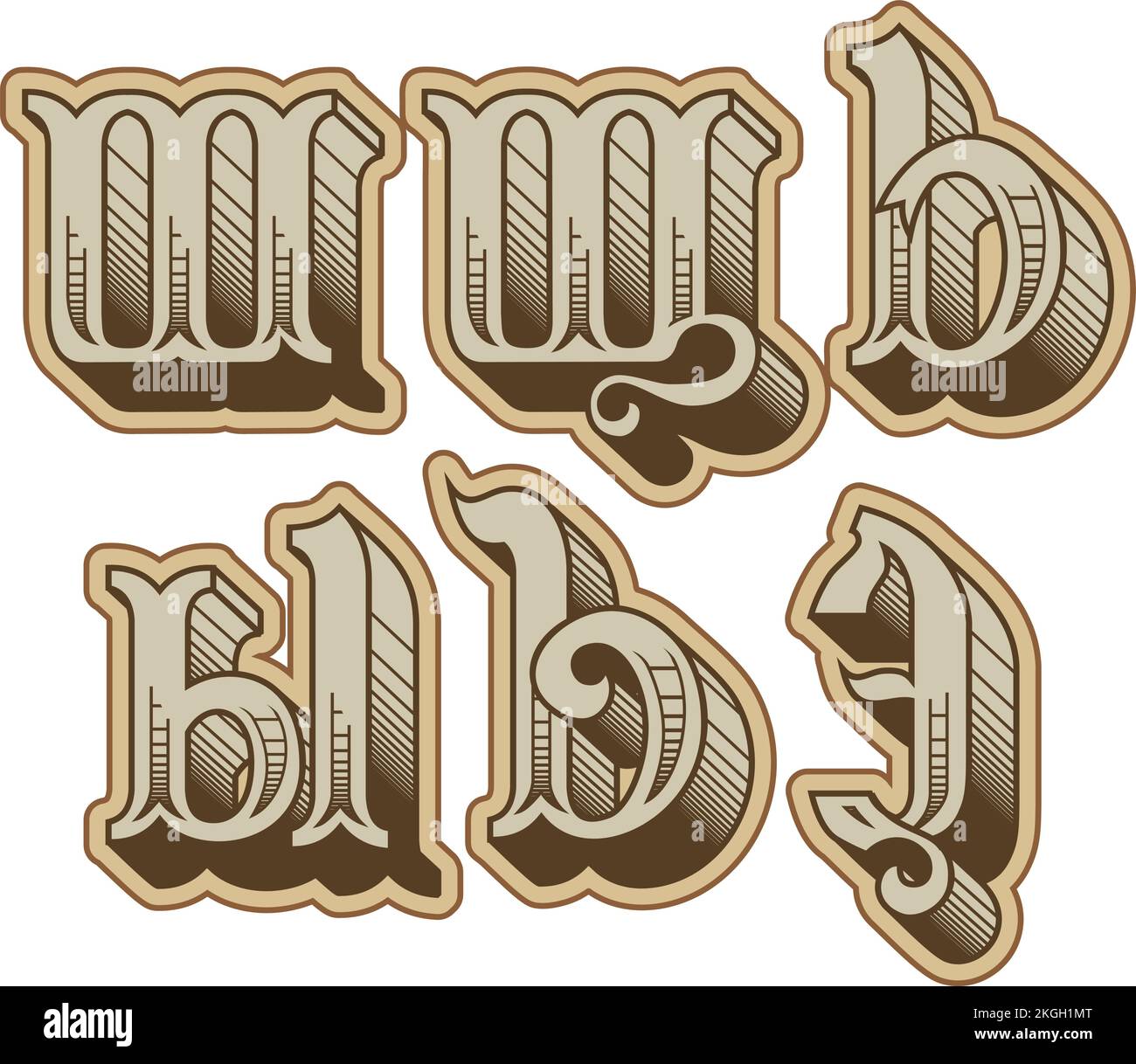 Vector Vector decorative cyrillic font. Eps-10 separated by groups and ...