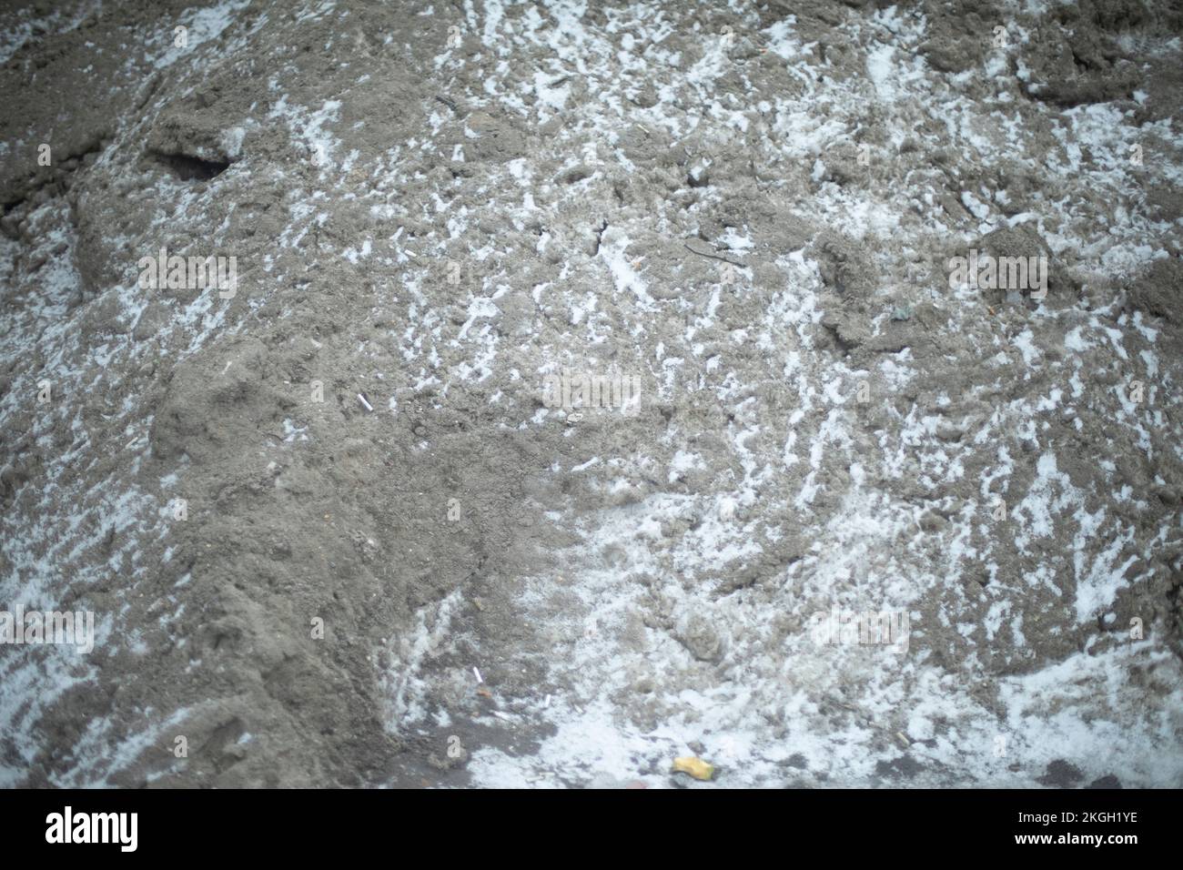 Texture is dirty snow. Snow on side of road. Pollution in city is in ...
