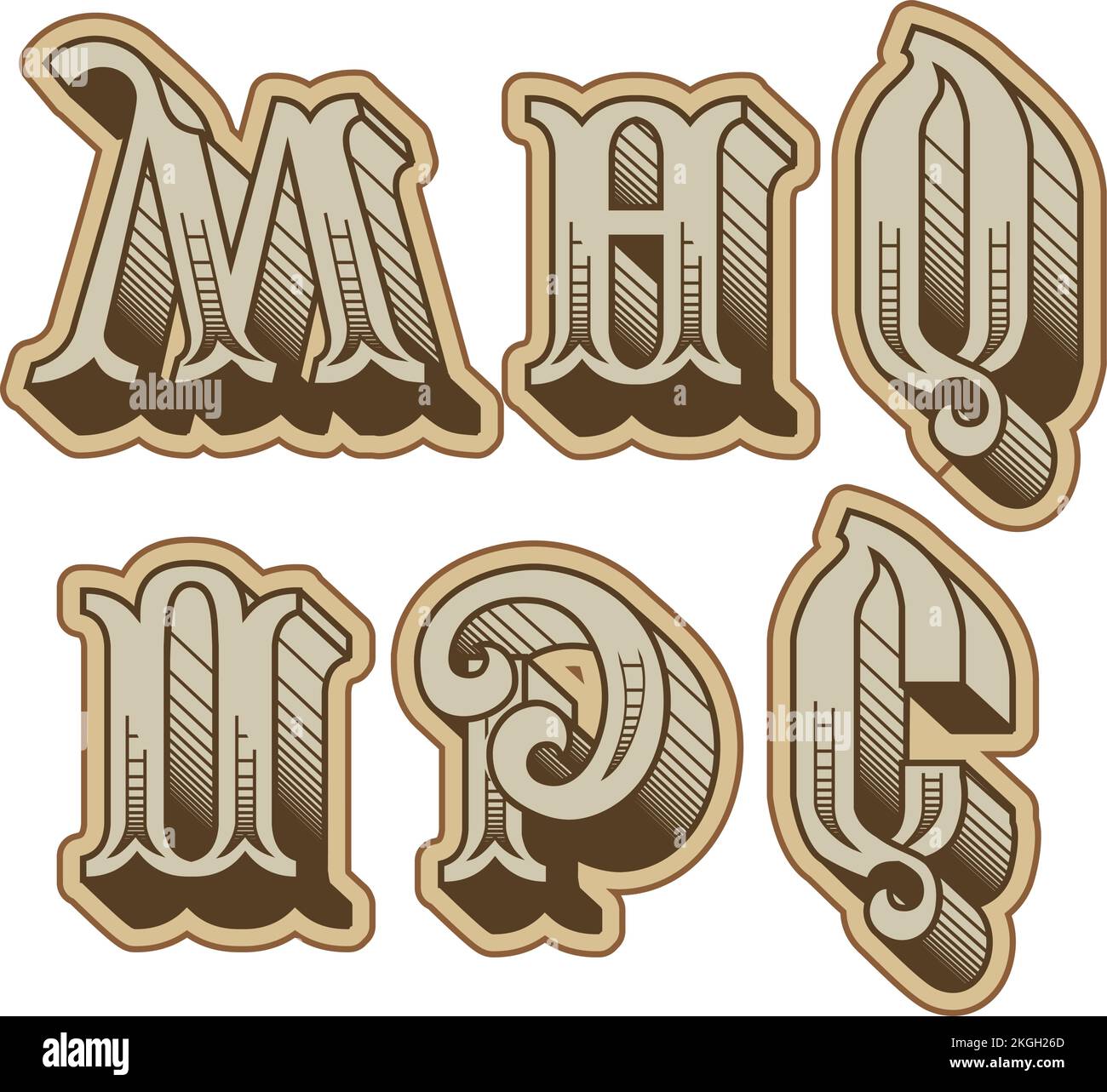 Vector Vector decorative cyrillic font. Eps-10 separated by groups and ...