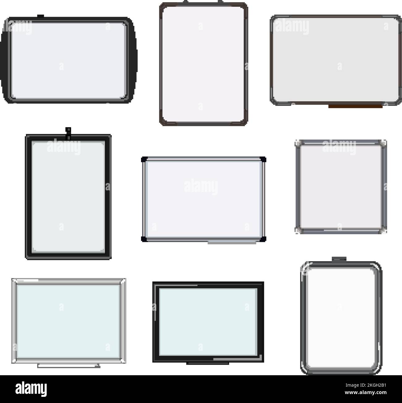 whiteboard school set cartoon vector illustration Stock Vector Image ...