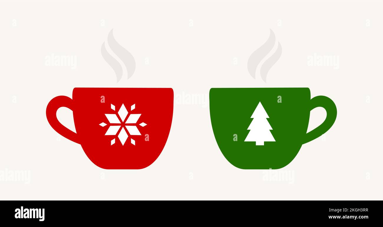 Christmas winter hot coffee cups. Vector illustration Stock Vector ...