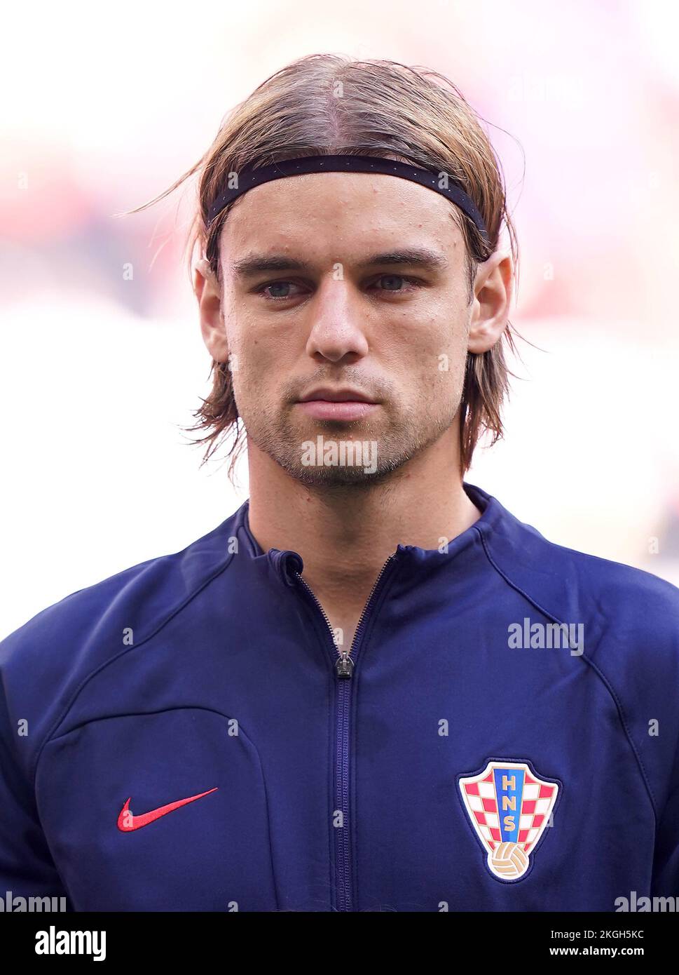Croatia’s Borna Sosa during the FIFA World Cup Group F match at the Al Bayt Stadium, Al Khor ...
