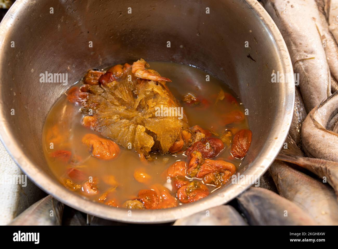 Seafood at the Central Market (Mercado Central) in Santiago de Stock ...