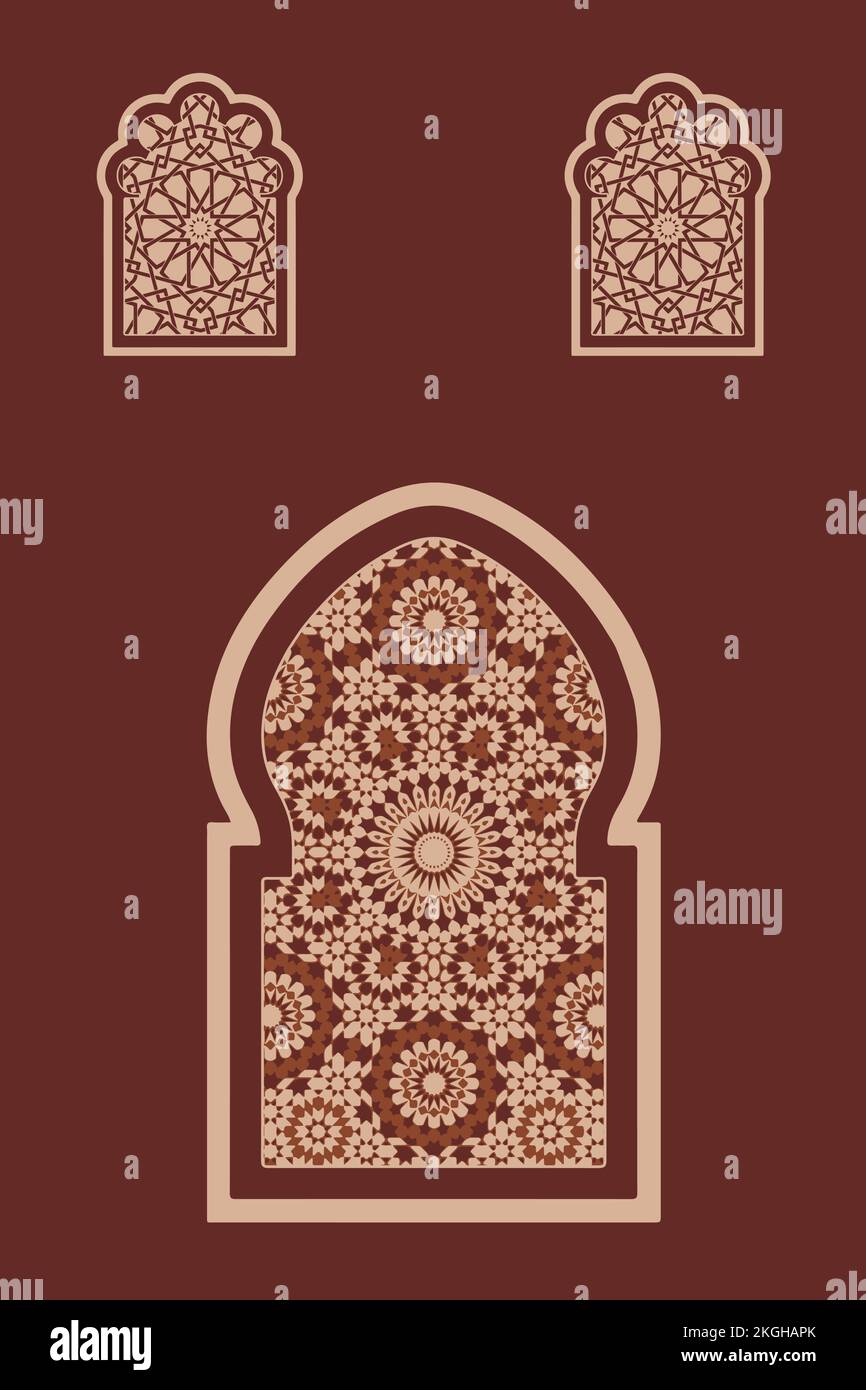 Islamic arabian oriental style windows, doors, and arches poster set ...