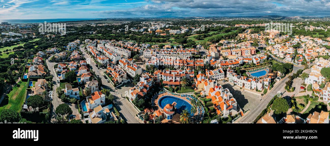 Aerial drone view of Old Village resort, a tranquil setting in The ...